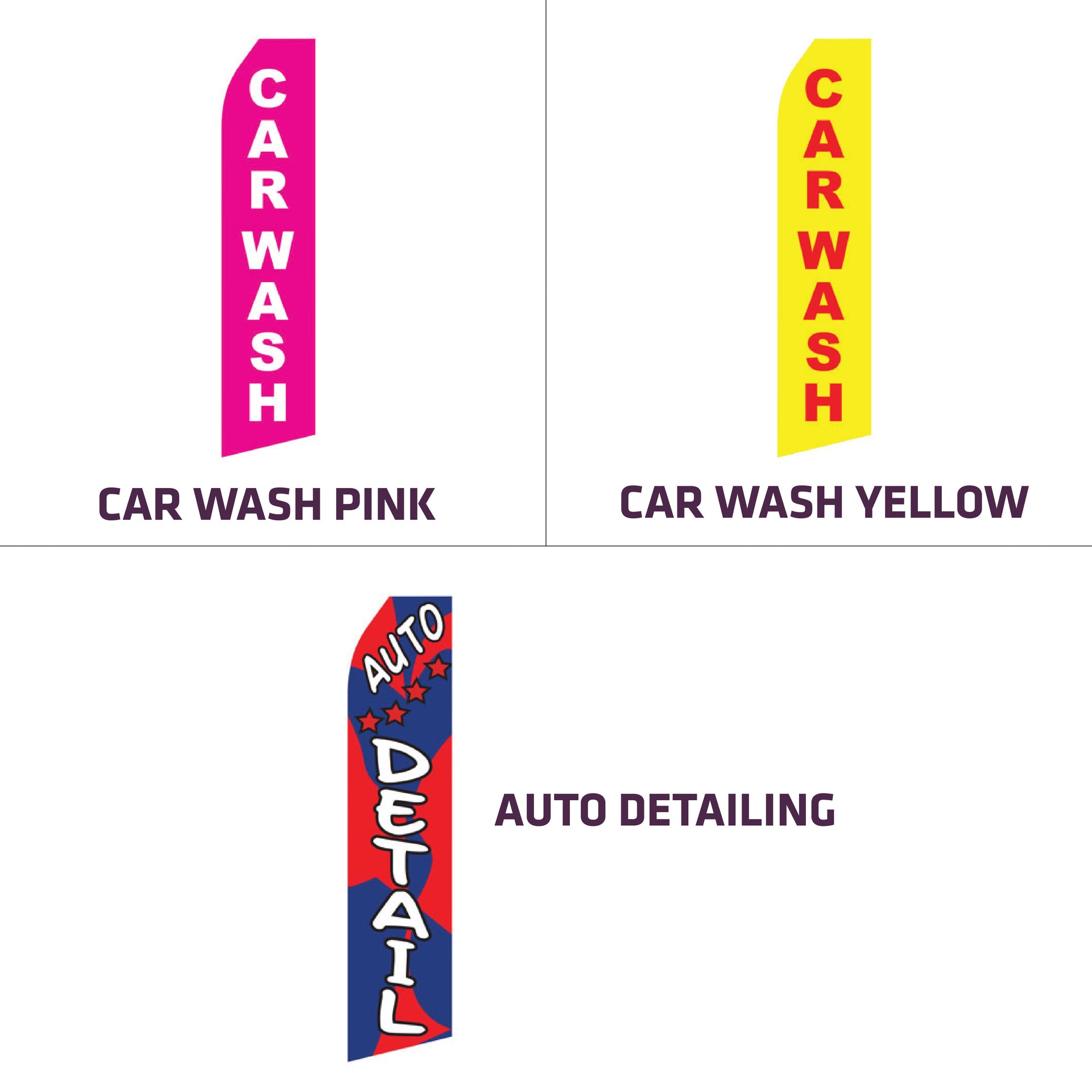 Assorted Car Wash & Detailing Feather Flags | AdVision Signs ...