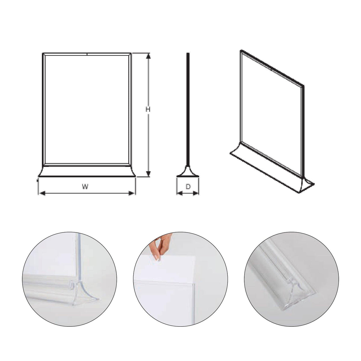 25pk of Upright Clear Brochure Holder Frame | Vista Systems | AdVision ...