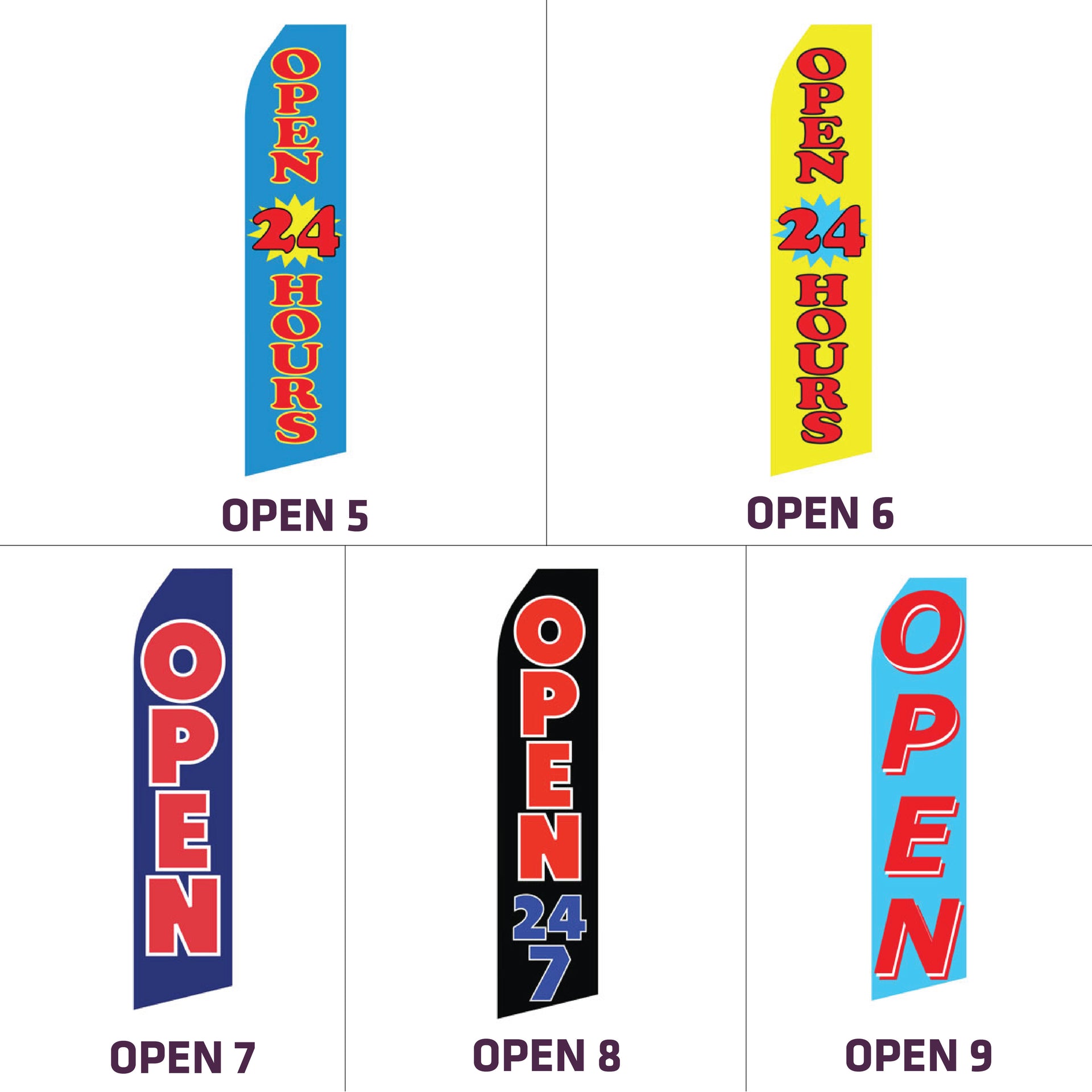 Assorted Open Feather Flags | AdVision Signs - Pittsburgh, PA