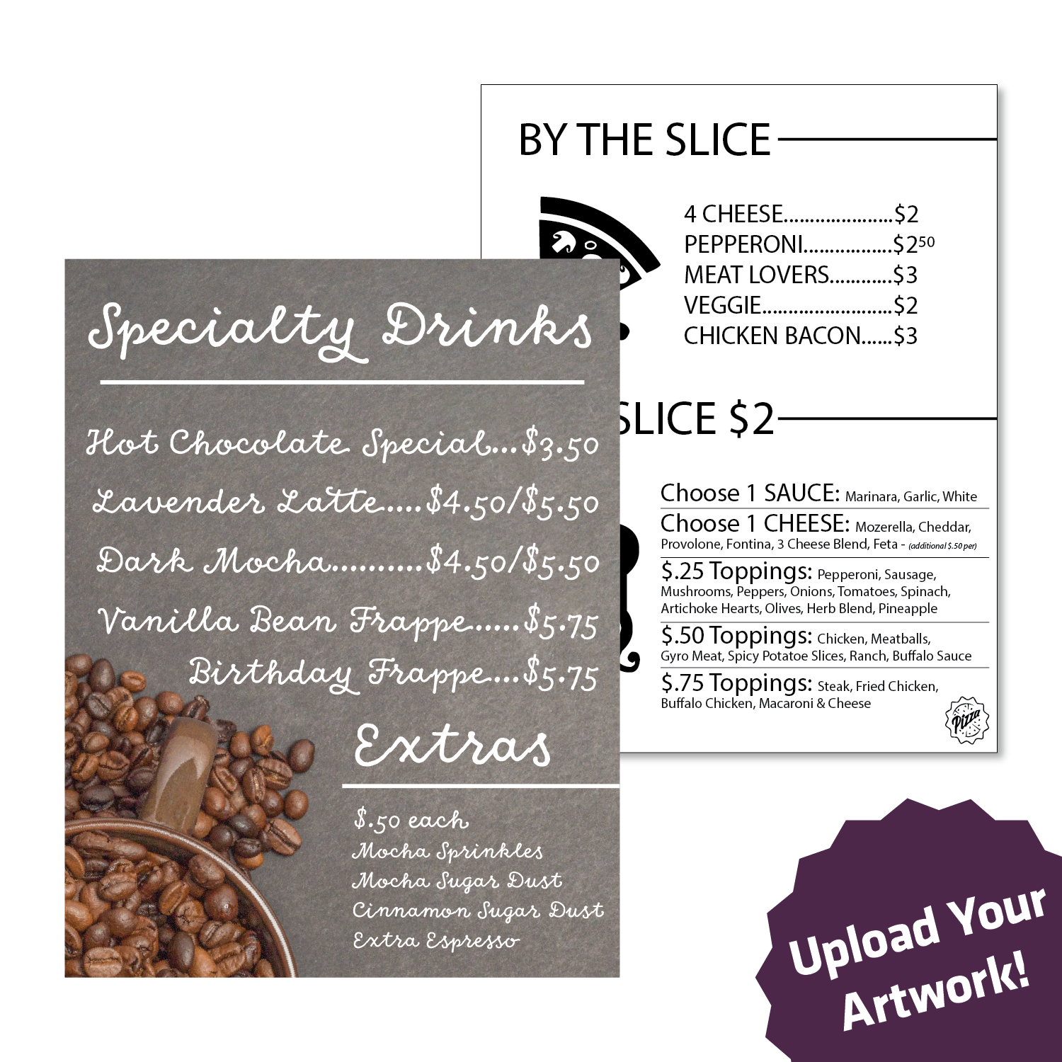 Custom Plastic Menus | AdVision Signs - Pittsburgh, PA