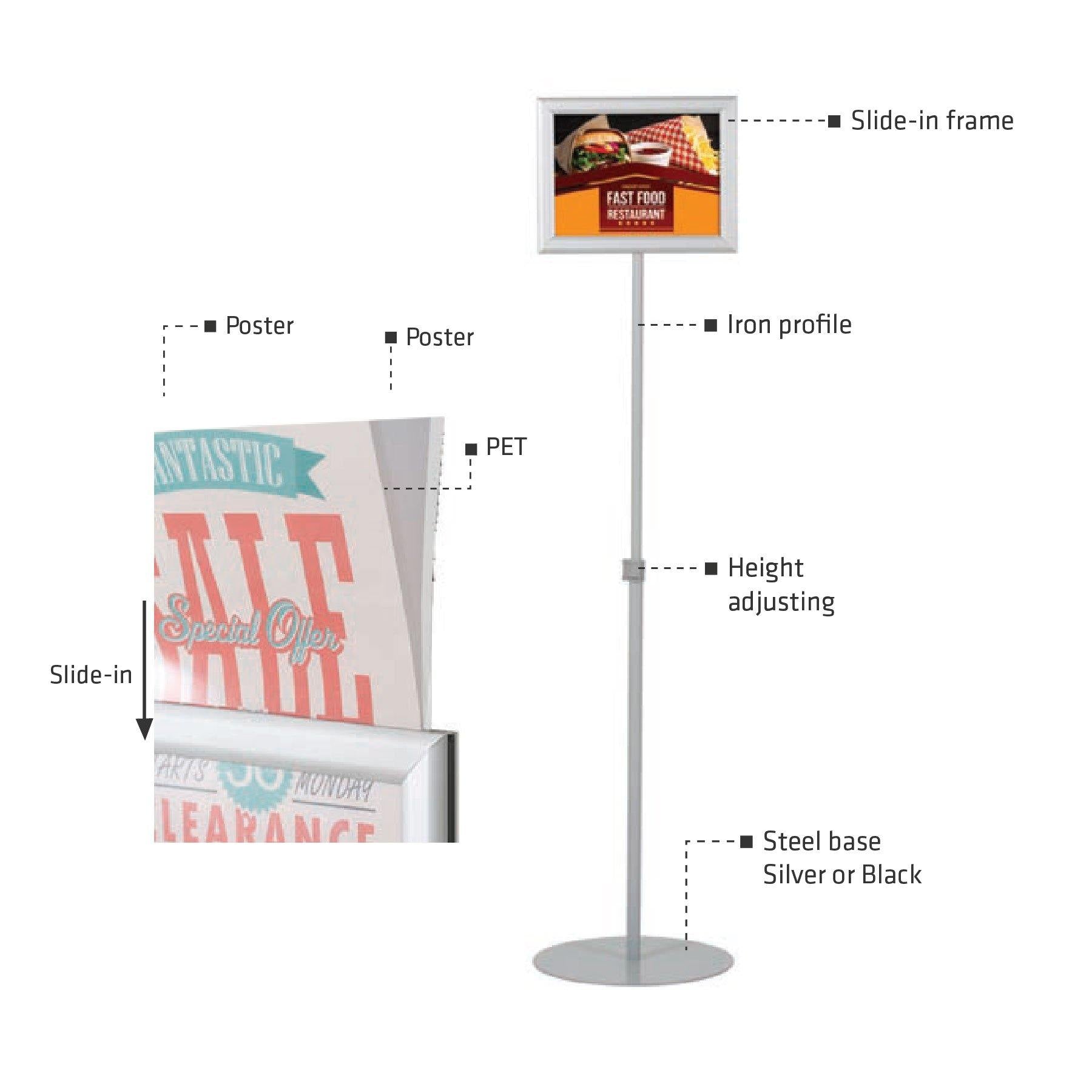 Slide-In Frame Info-Board Frame | Vista Systems | AdVision Signs ...