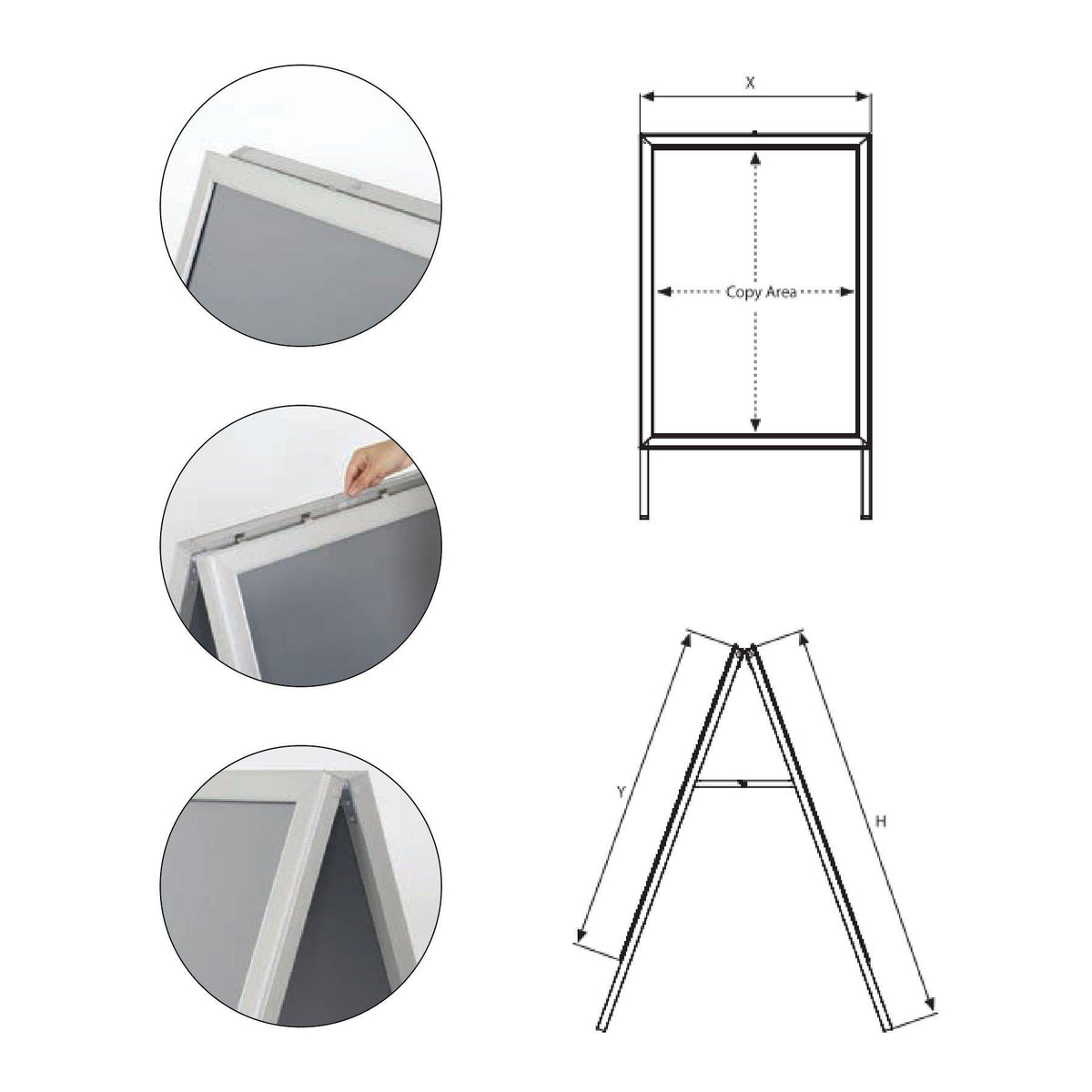 Slide-in A Sign Sidewalk Sign | Vista Systems | AdVision Signs ...