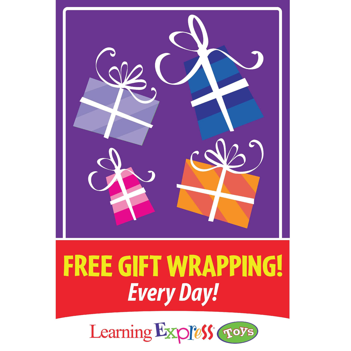 Free Holiday Gift Wrapping Signs for Learning Express | AdVision Signs ...